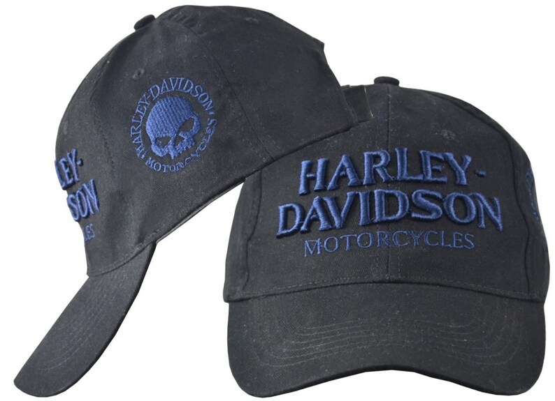 Harley-davidson Motorcycles Embroidered Black Baseball Cap With Skull ...