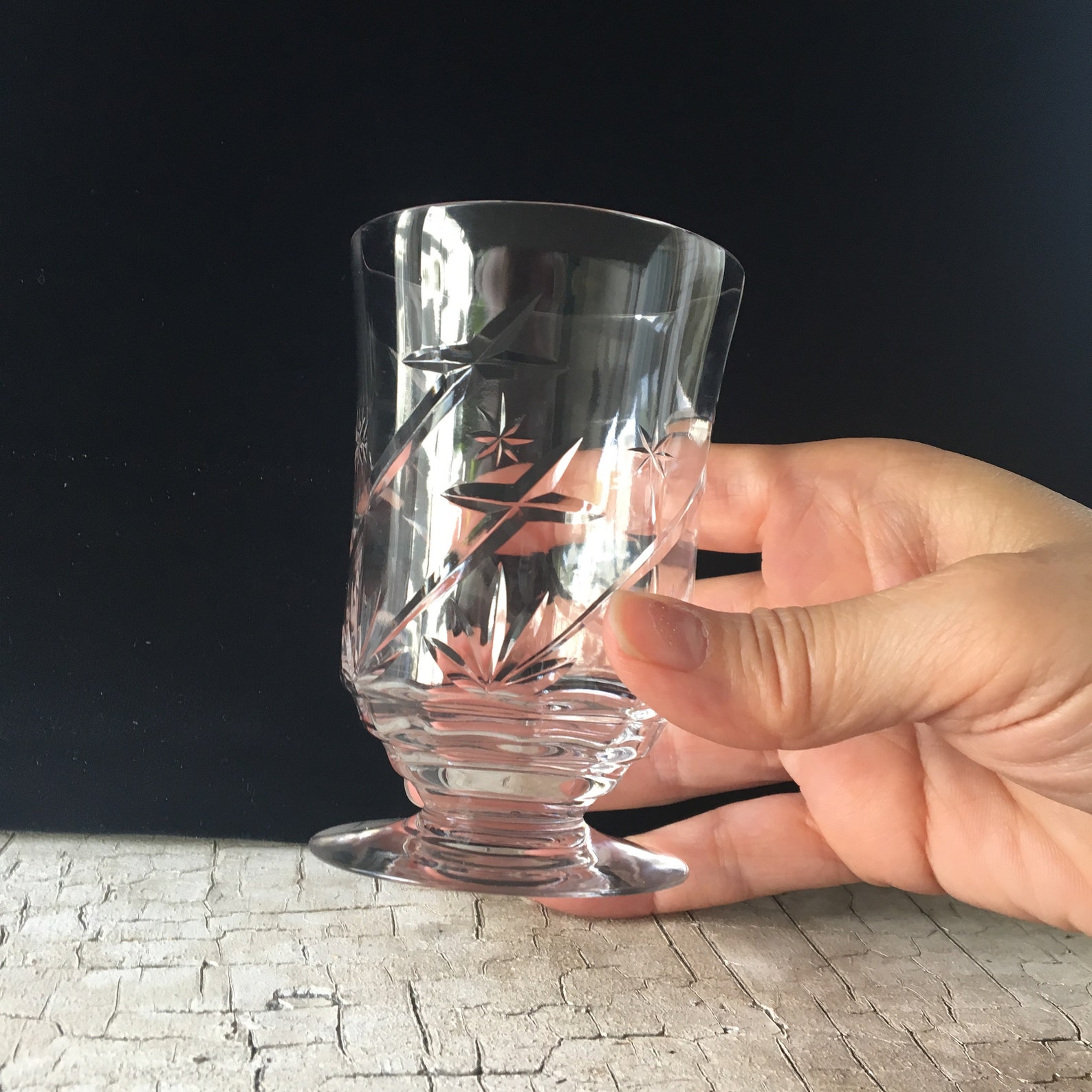 Delicate Vintage, Etched, Footed Glasses, Set of 5 - Etsy