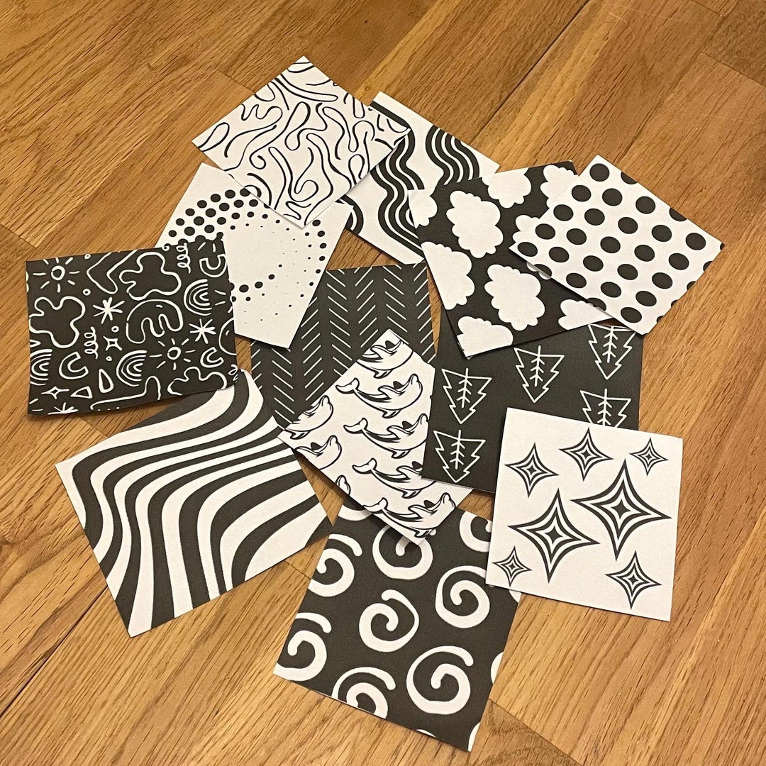 Printable Baby Sensory Cards Black and White High Contrast Pattern - Etsy
