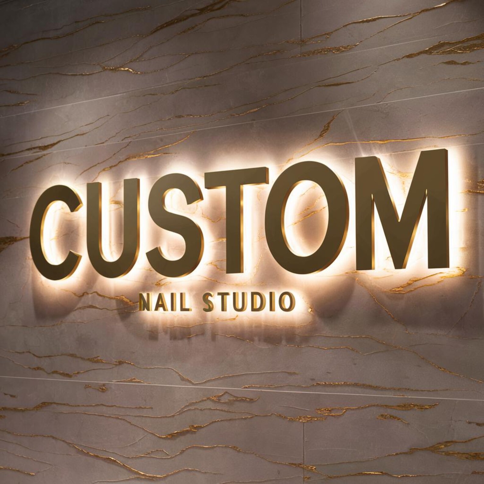 Custom Backlit Business Sign, LED Sign, Light up Salon Sign, Reception ...