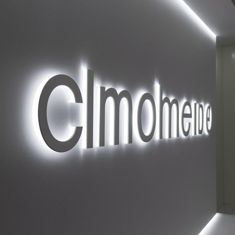 Custom Backlit Business Sign, LED Sign, Light up Salon Sign, Reception ...