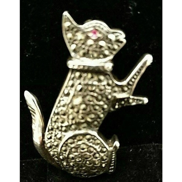 Sterling Cat Pin - Etsy