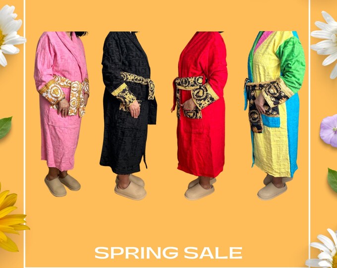 Tie Dye Kimono Robe With Swirls of Colorful Robe, Crape Silk Fabric ...