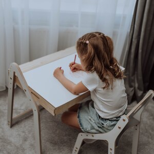 Playroom Table Set/wooden Table/table With Bookshelf/montessori Kids ...