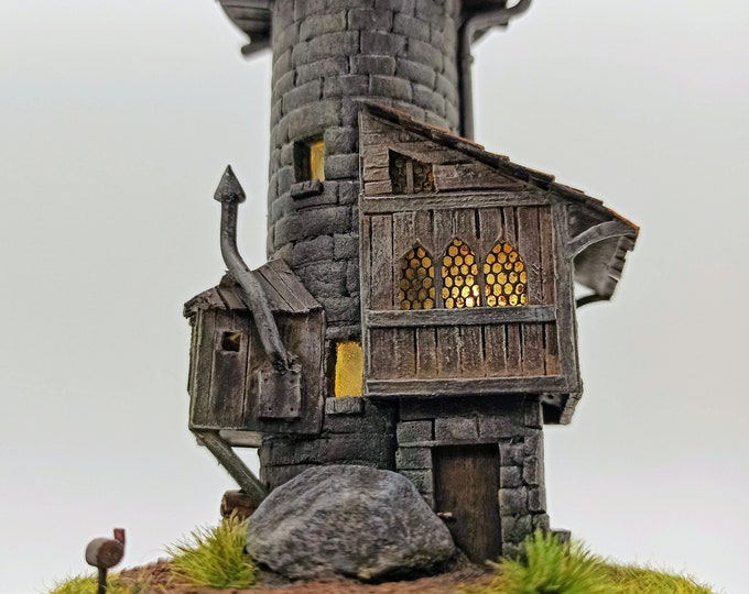 Glass Dome Diorama - Tower Home With LED Illumination - Etsy