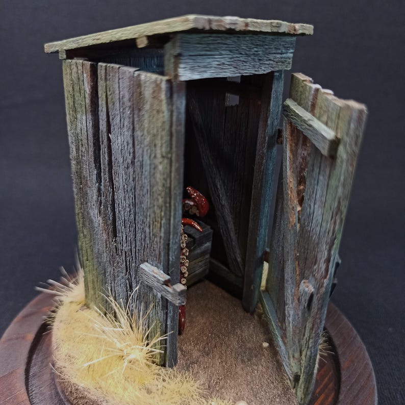 Diorama in Glass Sphere – Rustic Outhouse - Etsy