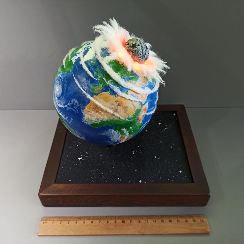 Asteroid Impact Diorama, Armageddon Miniature - Etsy