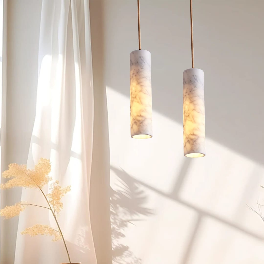 Stone Pendant Light-kitchen Island Pendant Light-farmhouse Decor Light ...