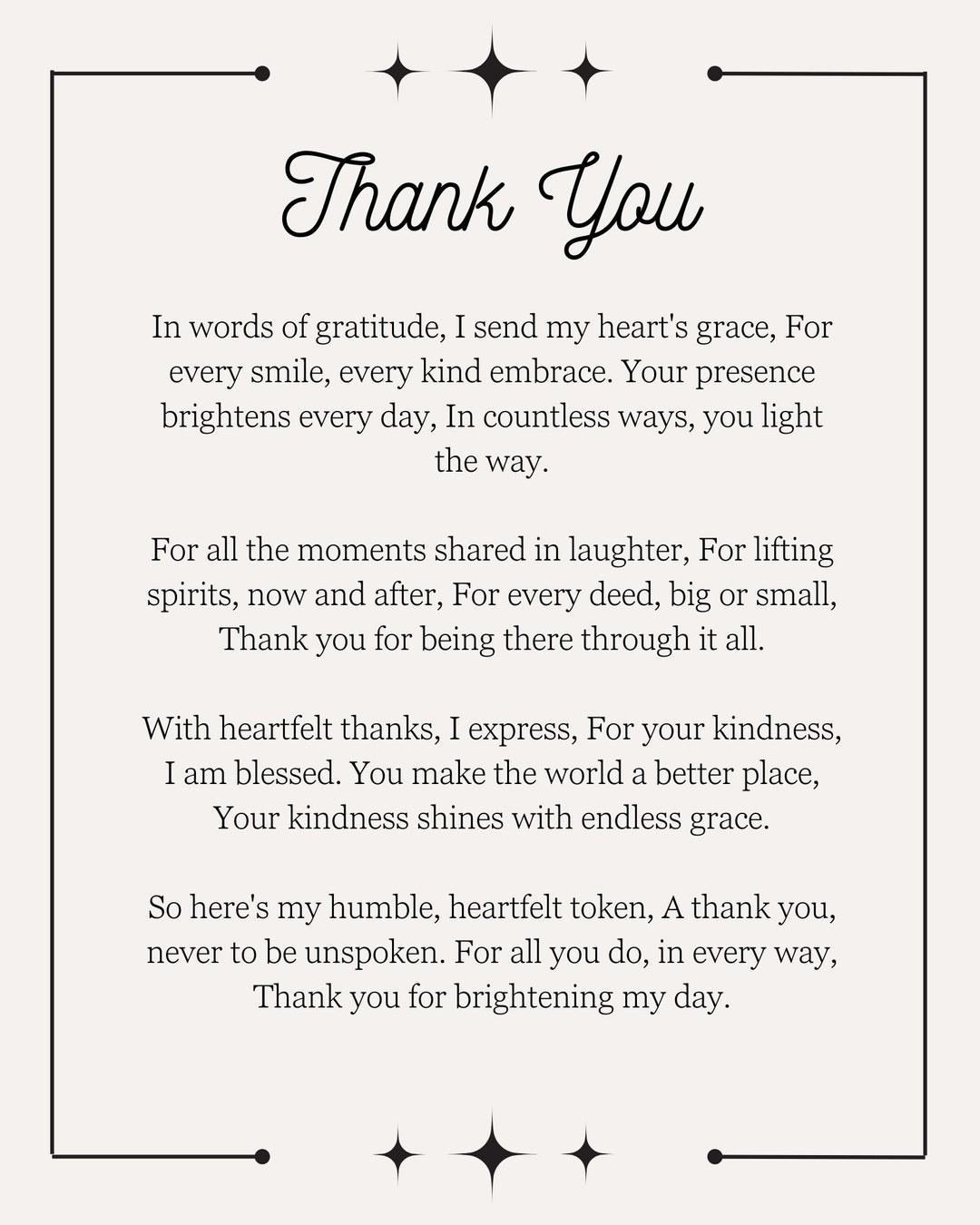 Heartfelt Thanks in Poetry / Gift of Appreciation / Poetic Appreciation ...