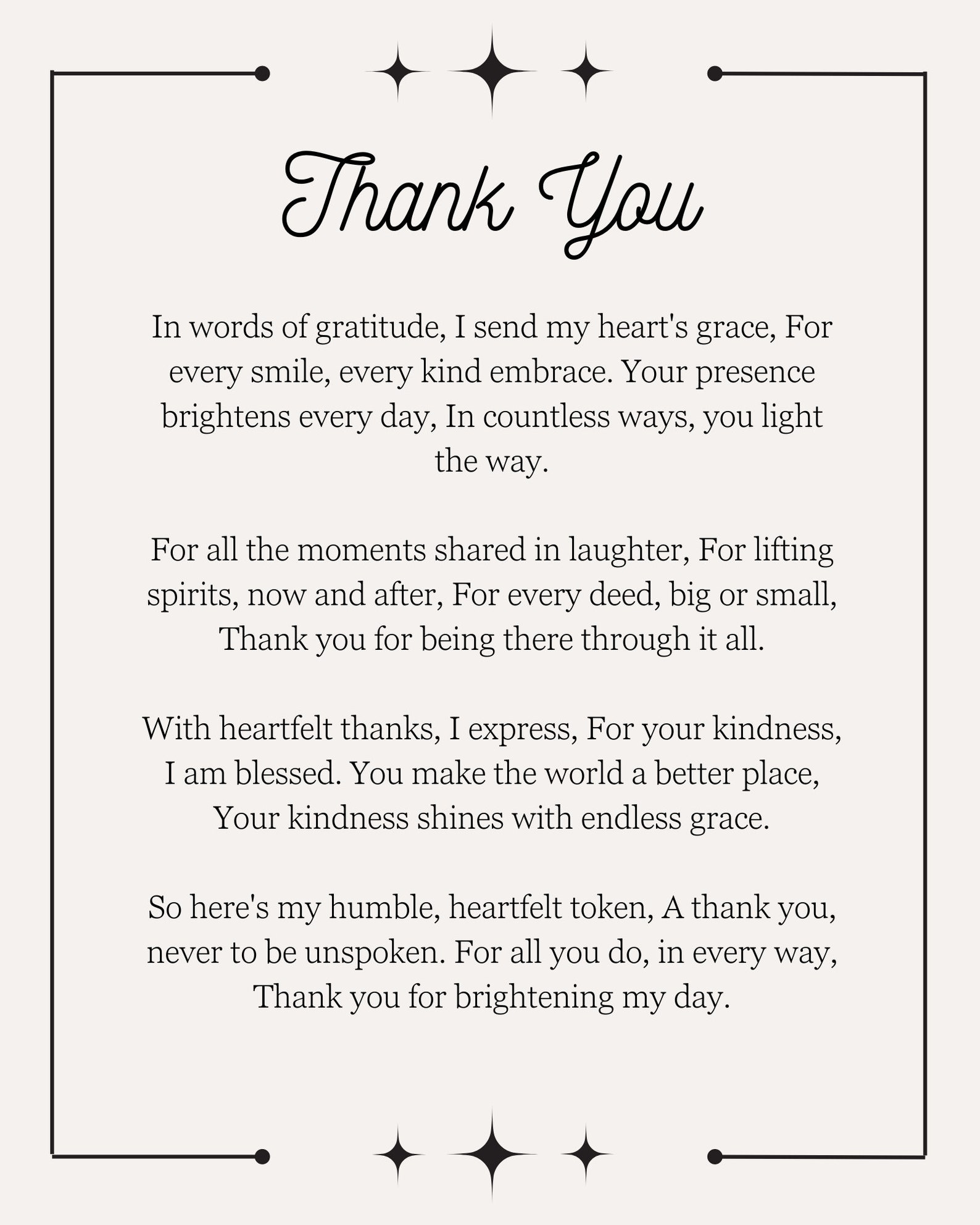 Heartfelt Thanks in Poetry / Gift of Appreciation / Poetic Appreciation ...