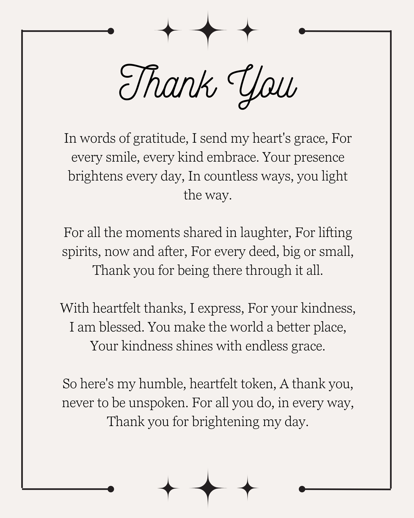 Heartfelt Thanks in Poetry / Gift of Appreciation / Poetic Appreciation ...