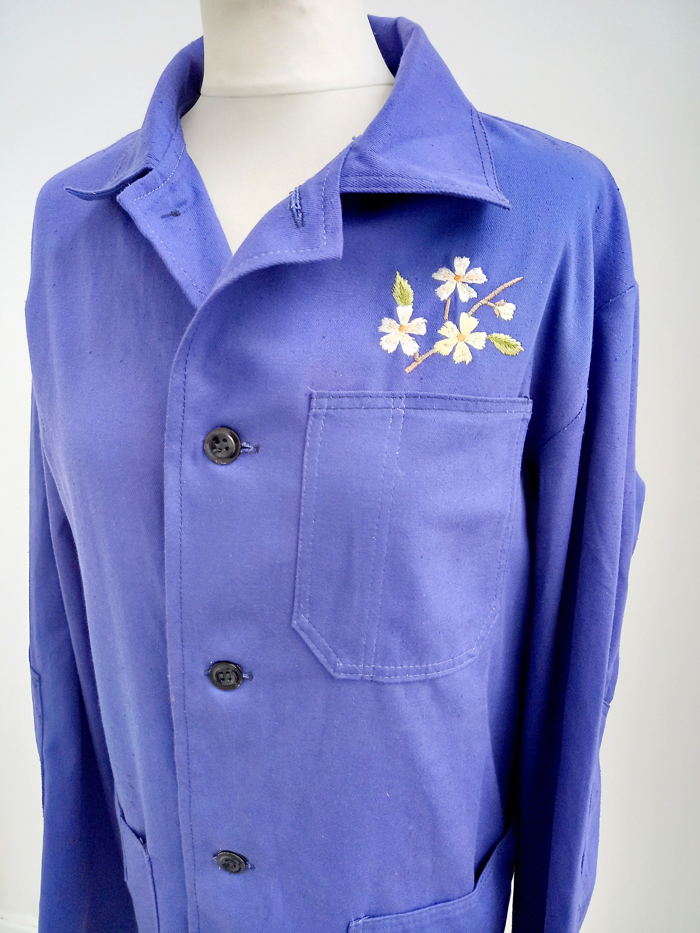 Vintage Chore Jacket. Embroidered. Upcycled. - Etsy