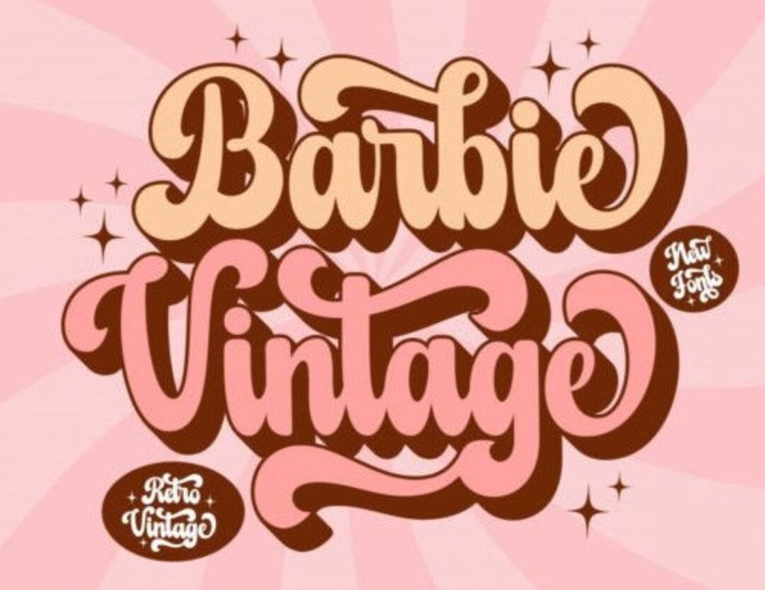 Barbie Vintage Font, Cute Groovy Font, Cricut Font, Casual Font, Modern ...