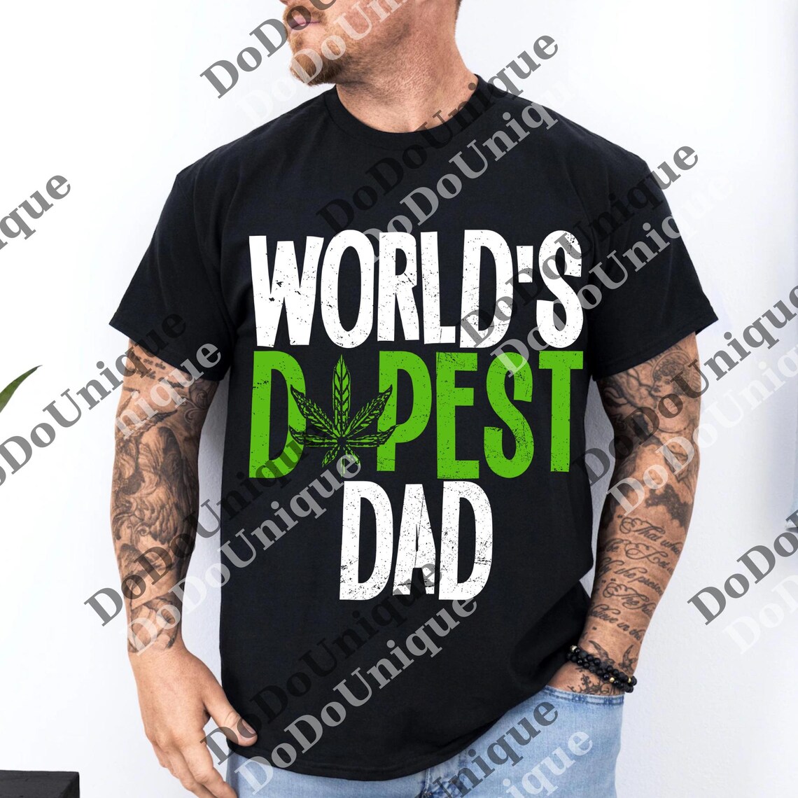 Worlds Dopest Dad Weed Cannabis Vintage Retro Gift Png, Marijuana Gift ...