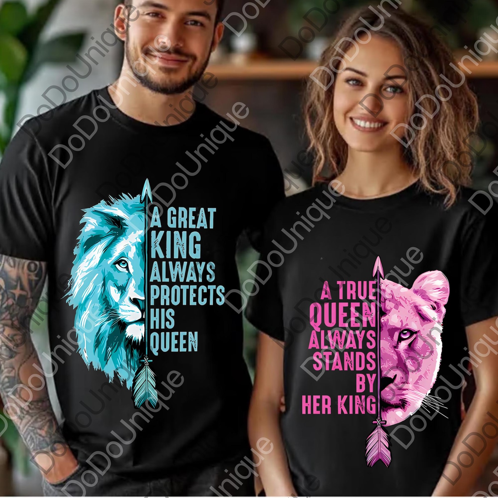 Couple Matching Her King and His Queen Graphic Couple Png, Digital ...