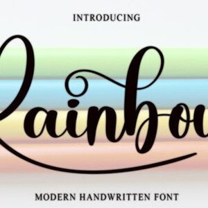 Rainbow Font, Unique Handwritten Font, Classic Serif Font, Retro ...