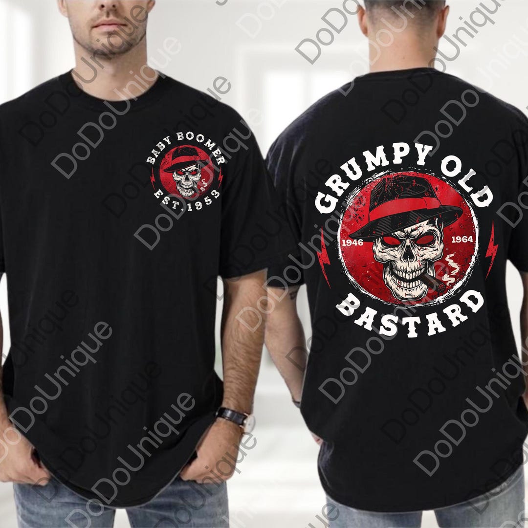 Custom Year Grumpy Old Bastard Png, Png for Old Man Grandpa Father ...