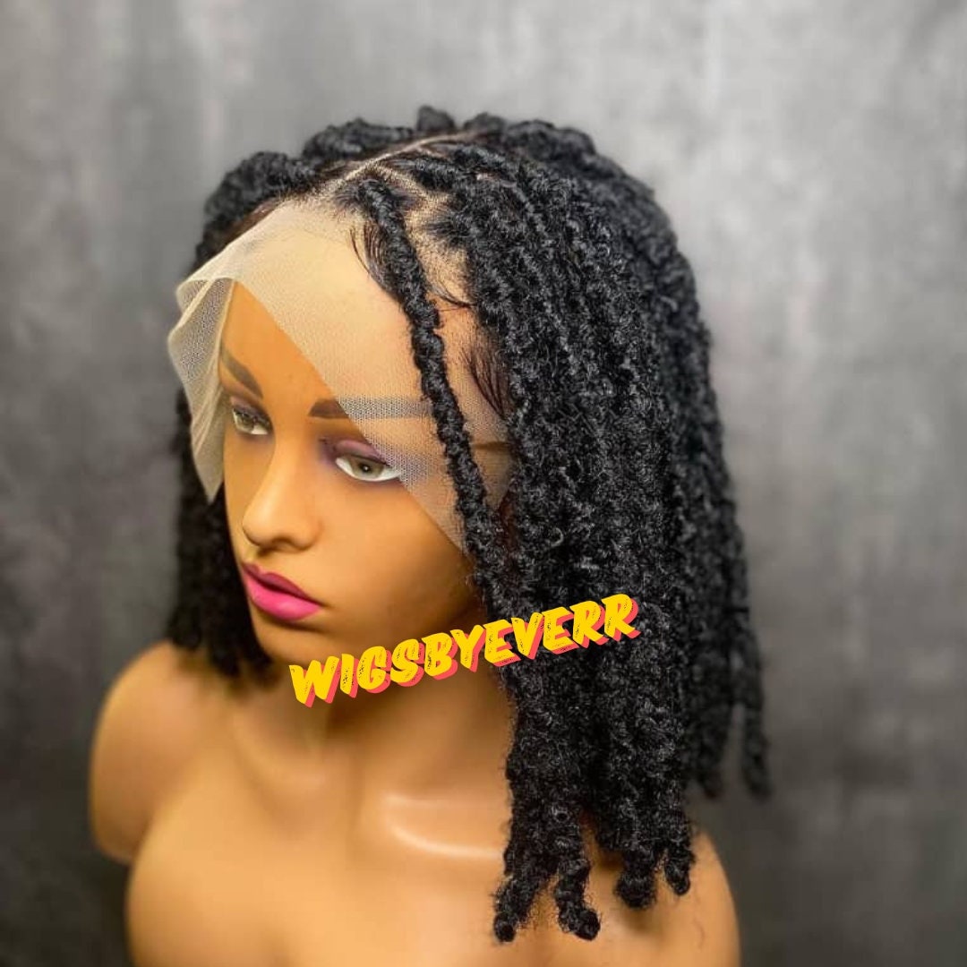 Faux Locs Twist Braided Wig: Full Lace Synthetic Hair, Natural Edges - Etsy