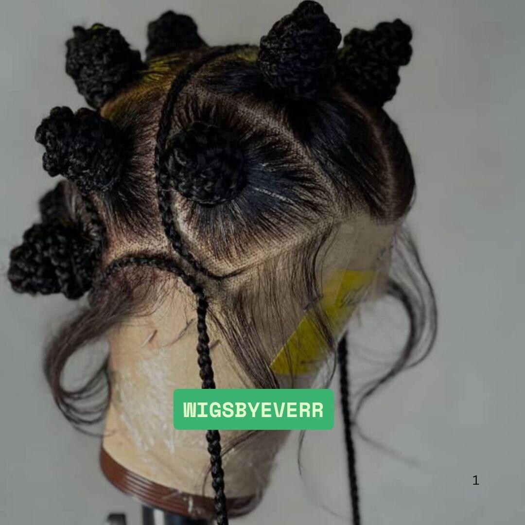 Bantu Knot Braided Wig. Light Weight Braided Wig , Wig for Black Women ...