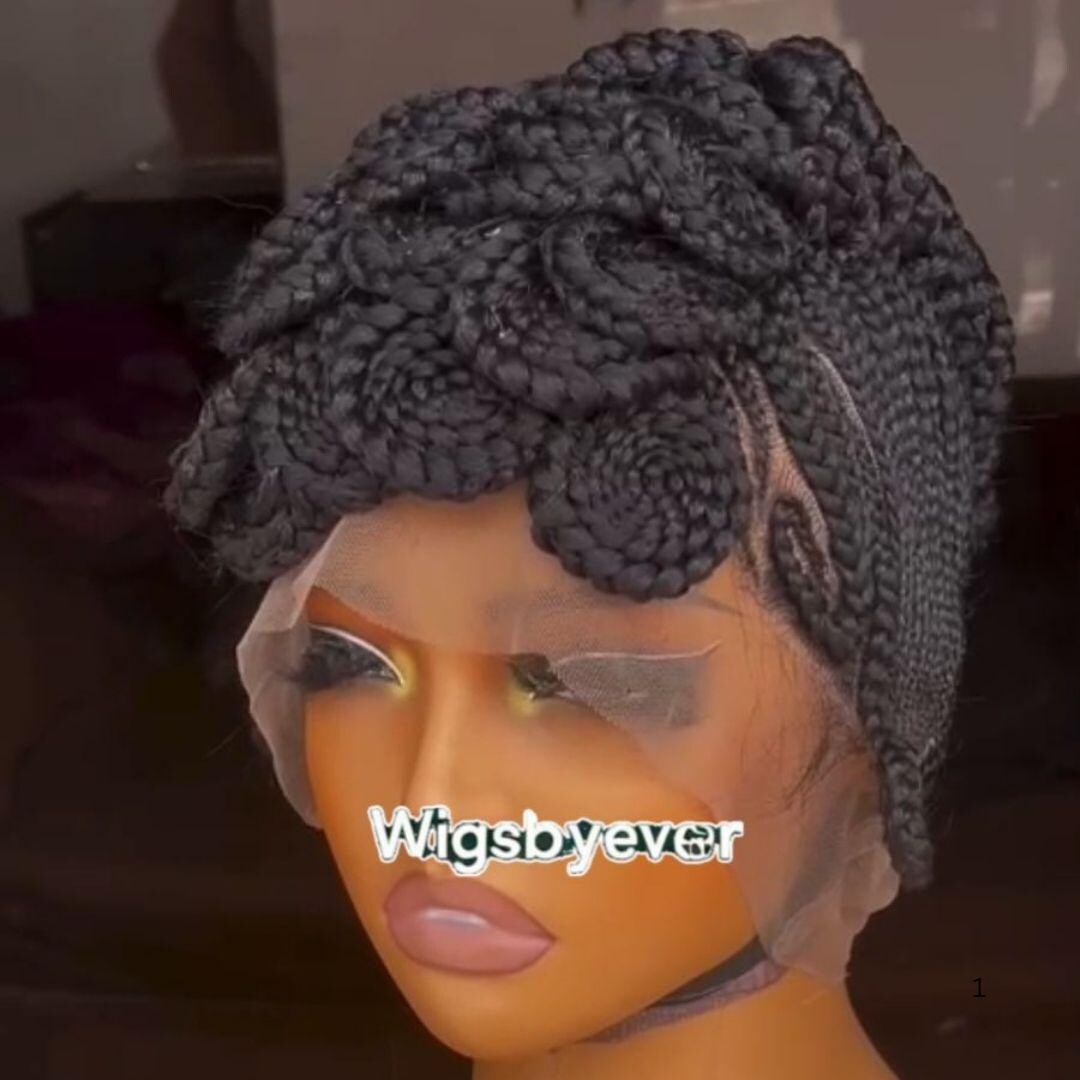 Braids Wig . Full Lace Corn Row Clap Together Corn Row Wig. Light ...