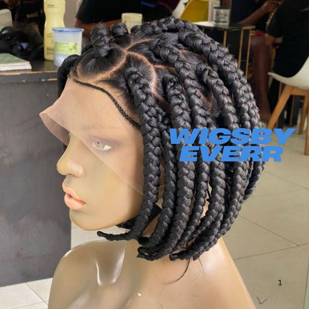 Handmade Bob Braided Wig: Box Braids for Black Women - Etsy