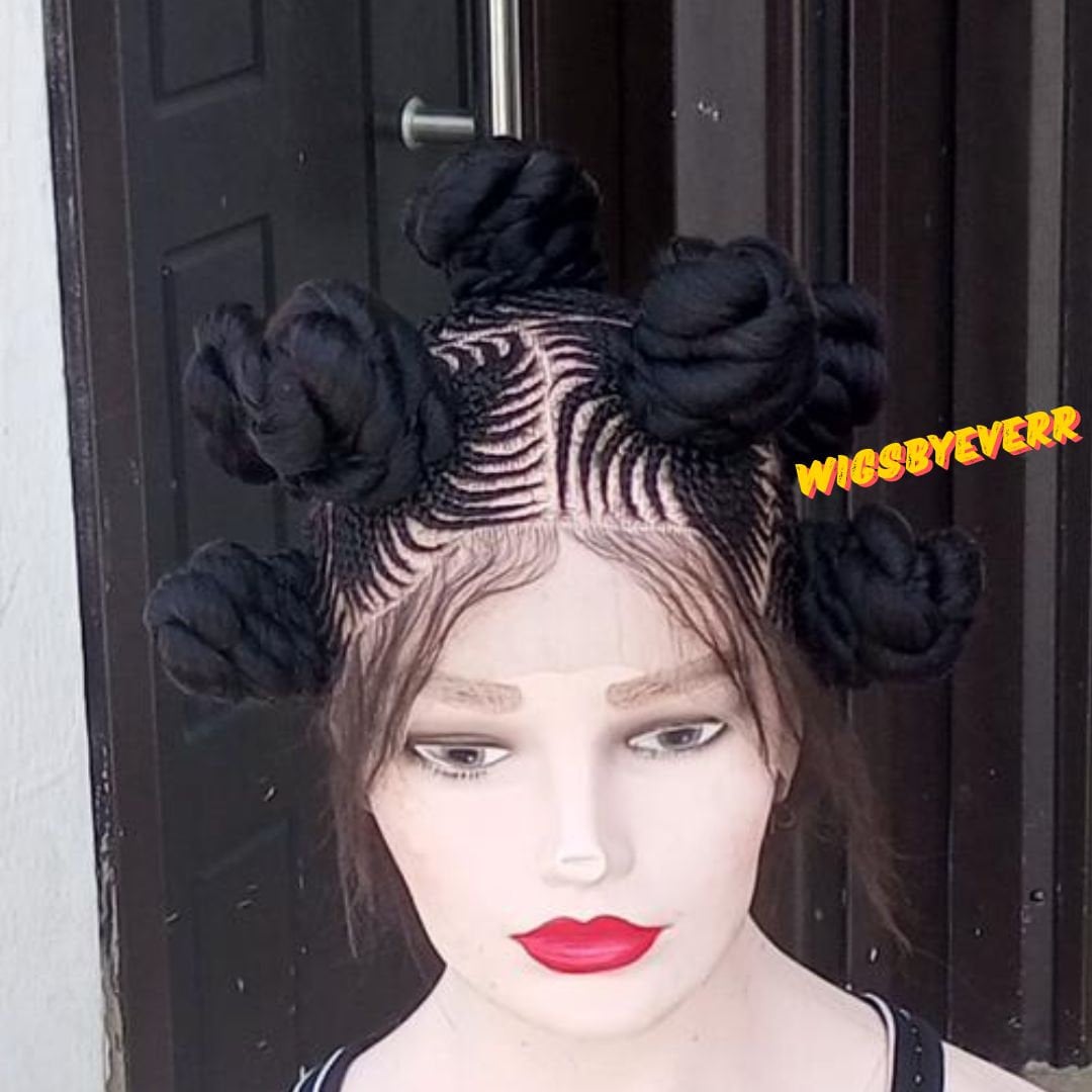 Braided Wig, Bantu Braids .cornrow Braid. - Etsy