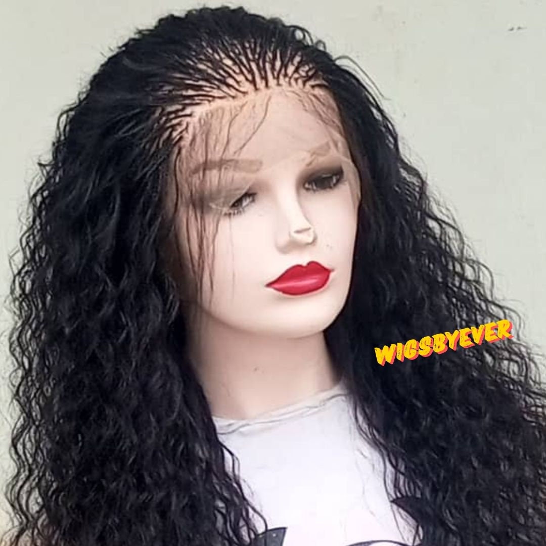 Pick and Drop Braided Wig, Human Hair Pick and Drop Braided Wig, Curly ...