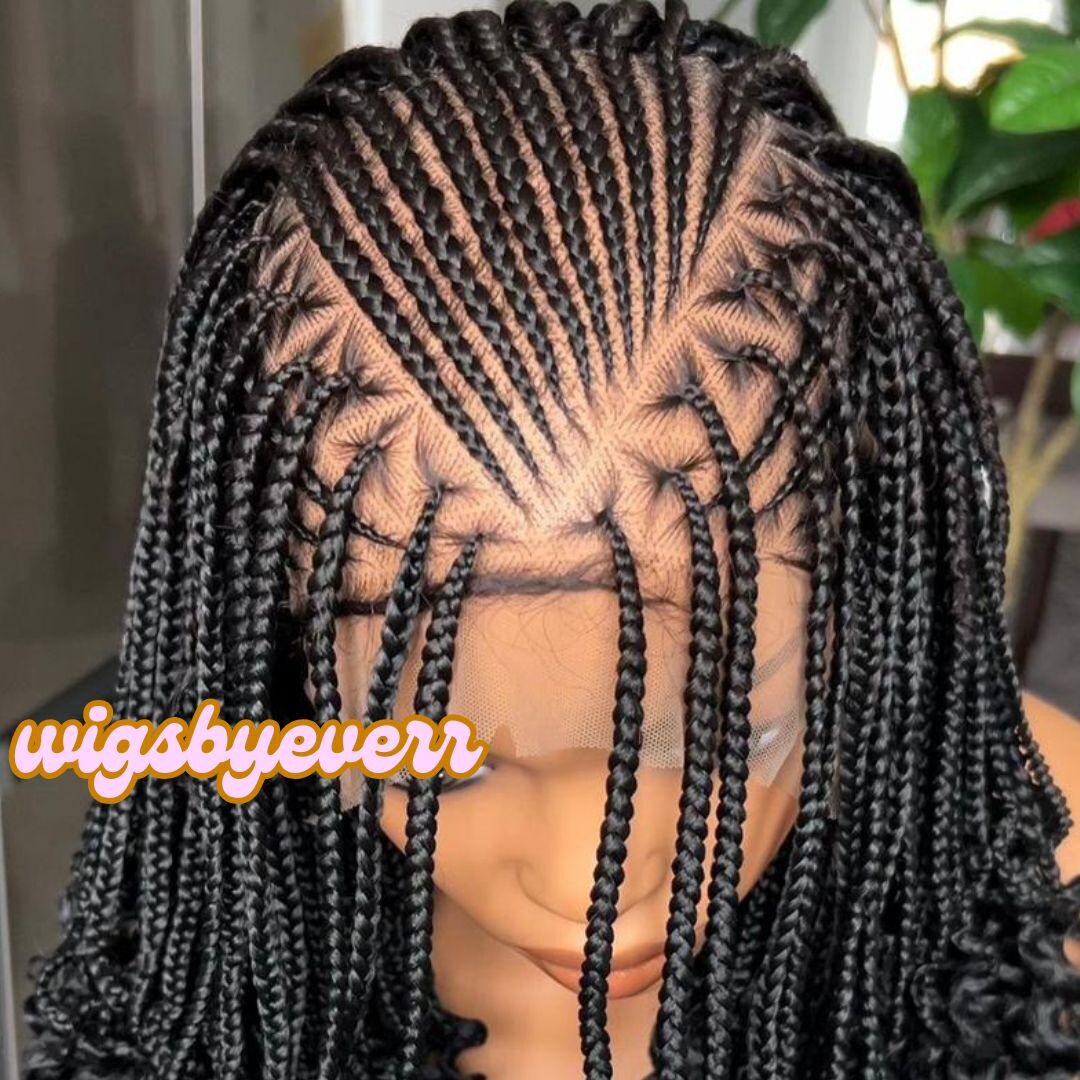 Fulani Corn Row Braided Wig , Wig for Black Women, Multiple Styles ...