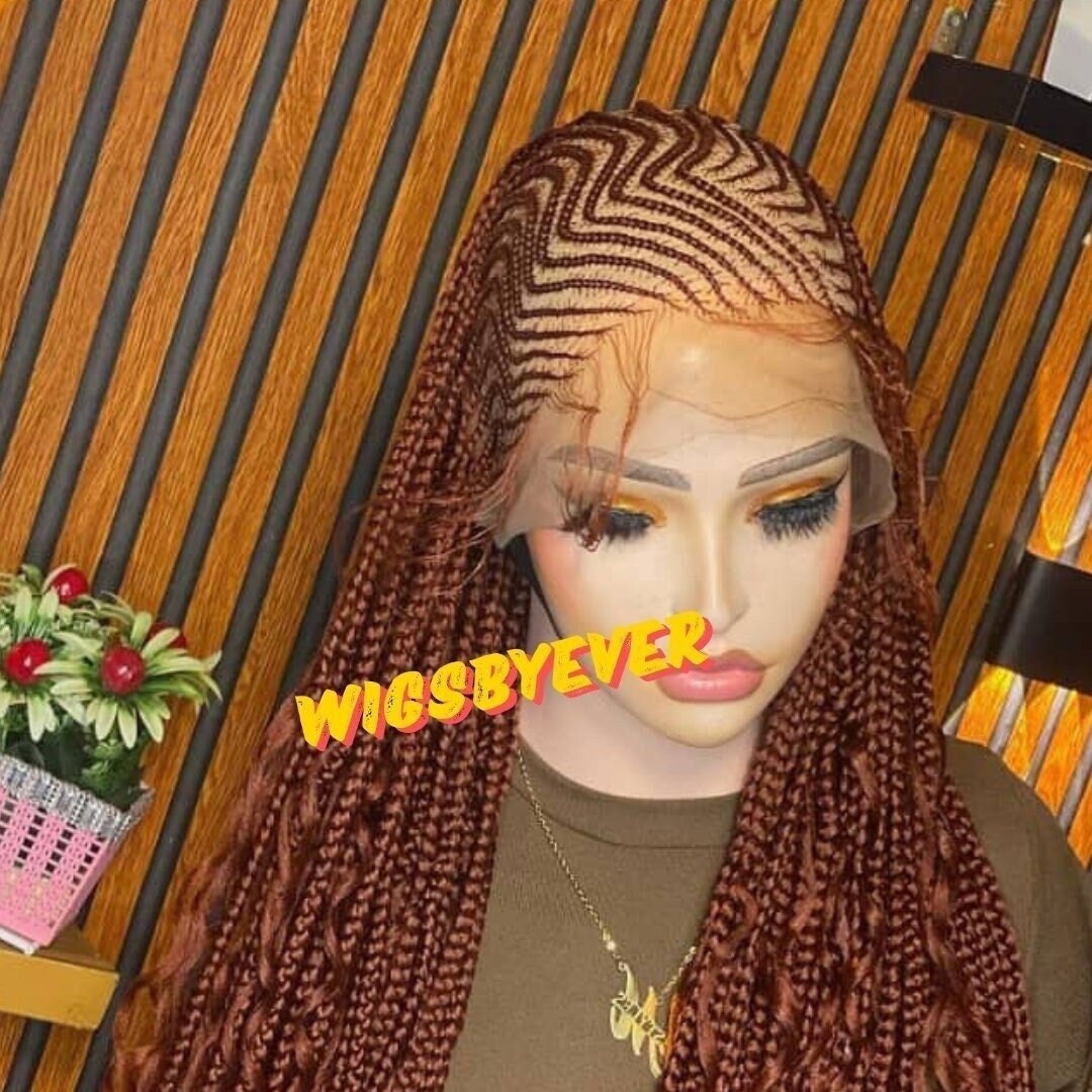 Ginger Boho Braided Wig: Full Lace Cornrow Wig for Black Women - Etsy