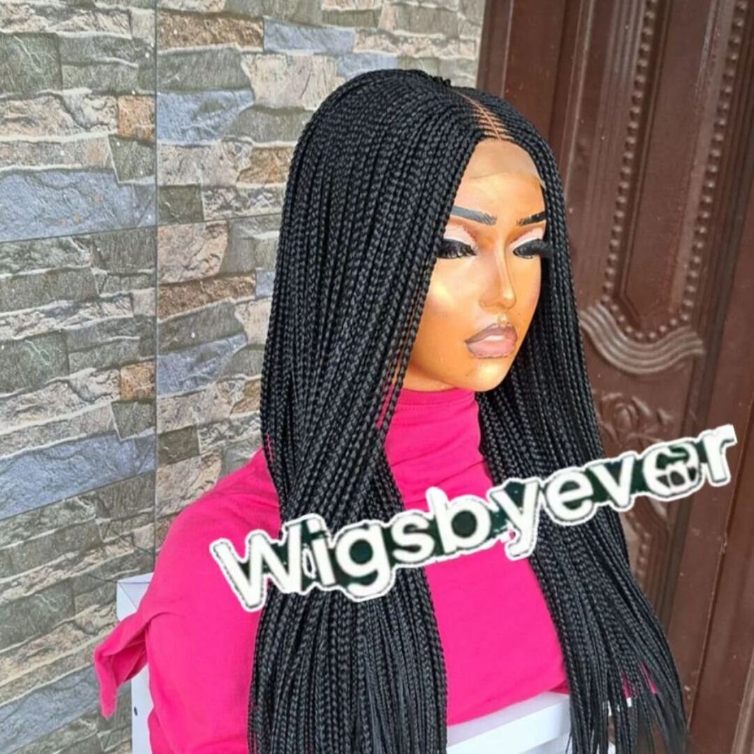 Center Part Braided Wig: Fulani African Braids. - Etsy