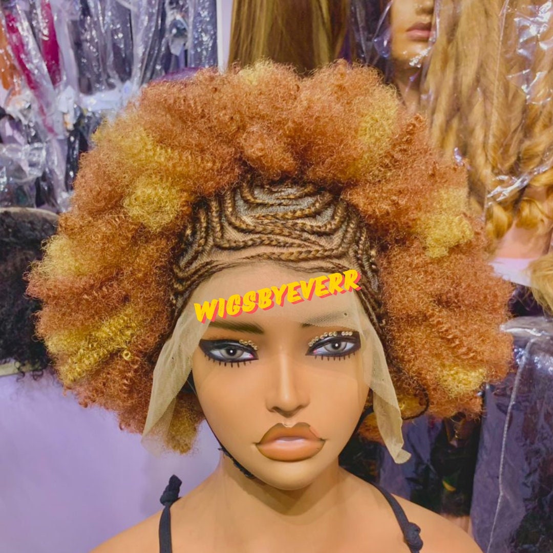 Afro Braid. Braided Wig, Box Braids, Wig for Black Women, Natural ...