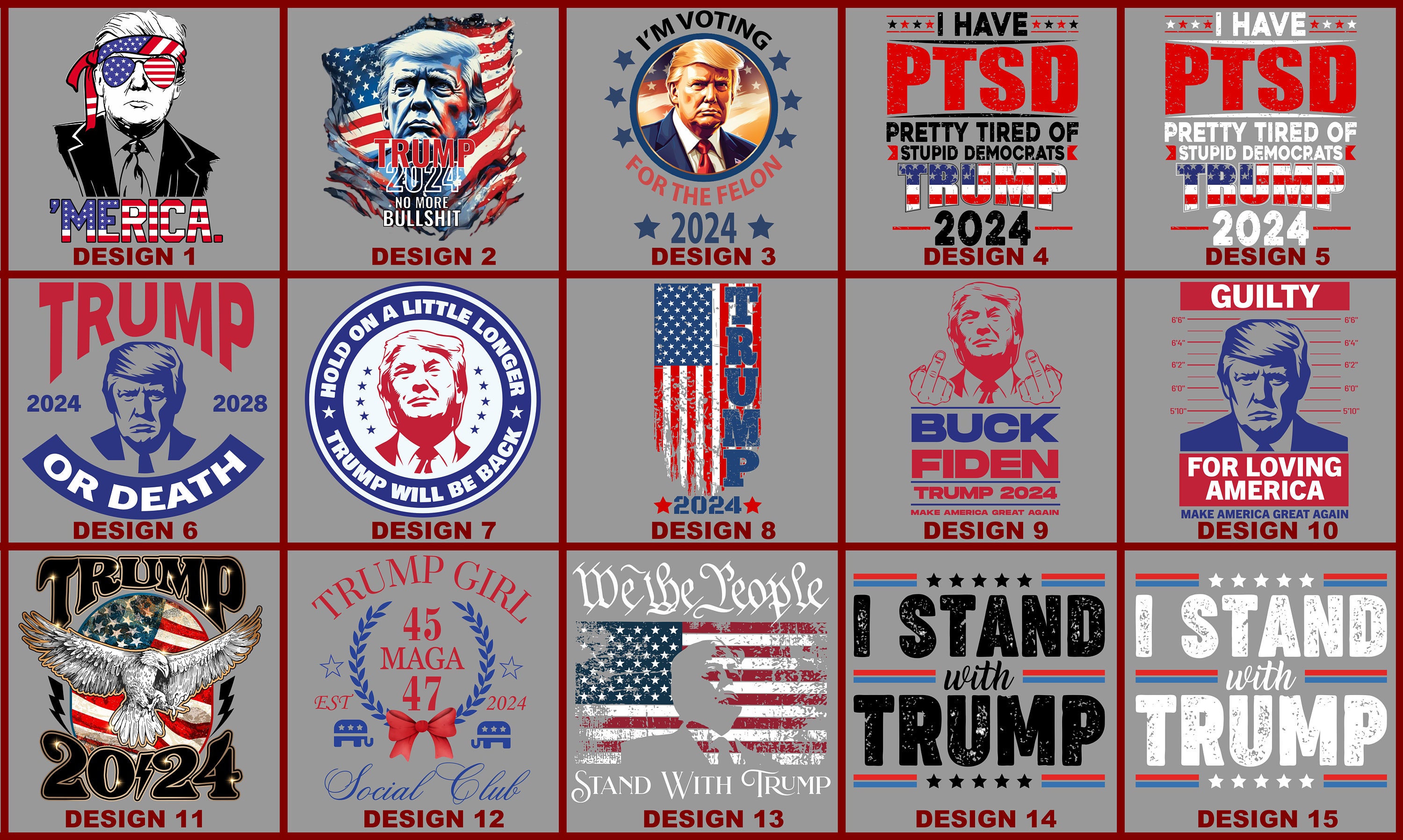 60 Design Options Trump DTF, Felon Dtf, 2024 Election Dtf, Trump Ready ...