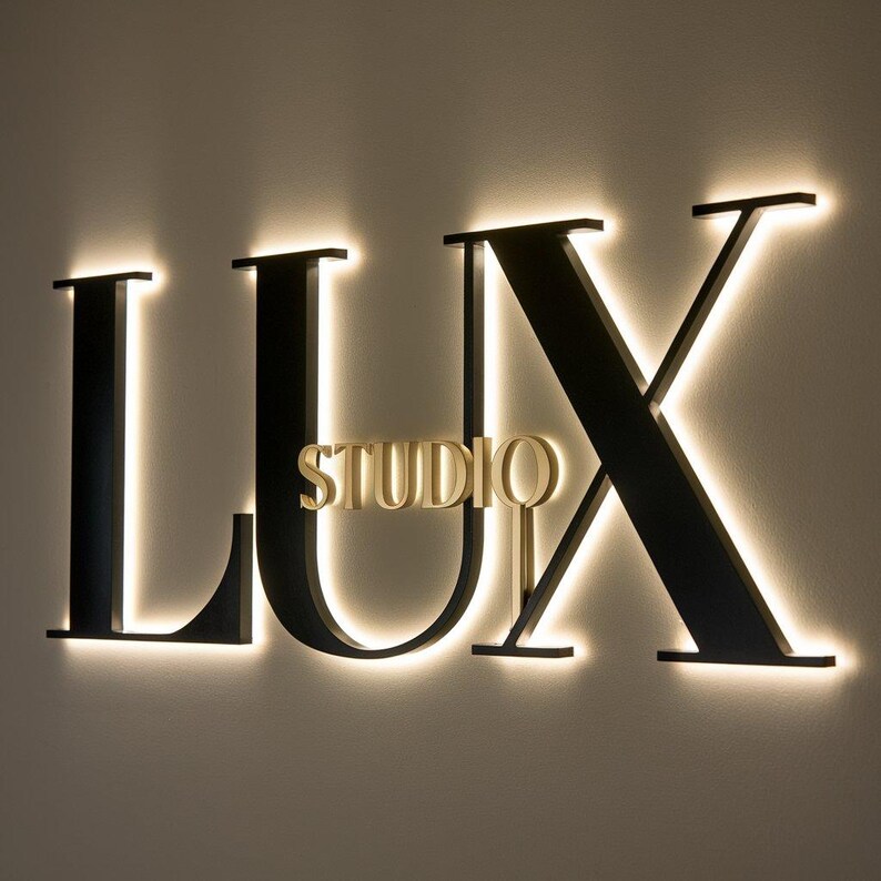 Led Backlit Signage, Custom Led Logo Sign, 3D Design Custom Logo Sign ...