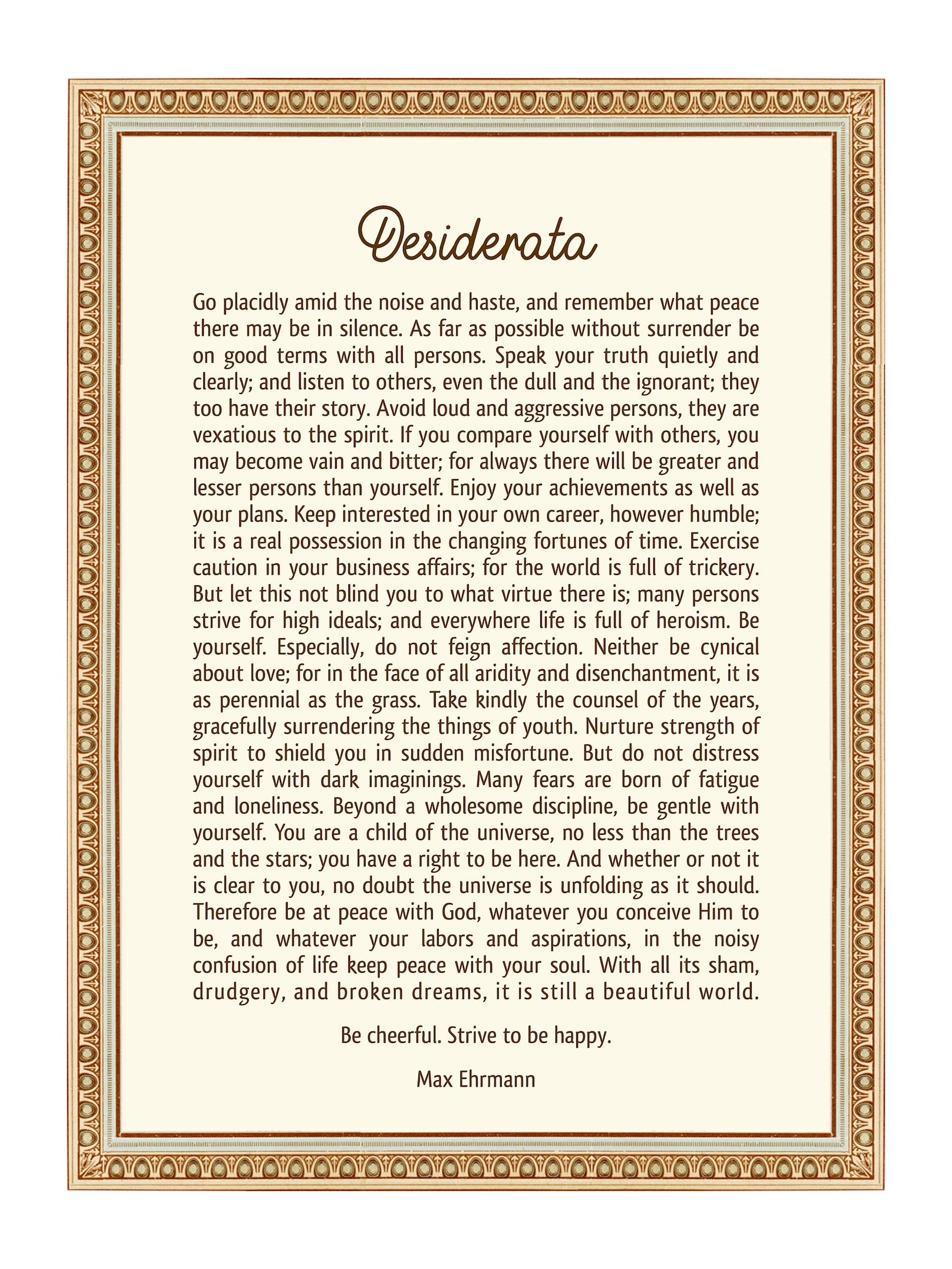 Desiderata Printable | Desiderata Print | Desiderata Poster ...
