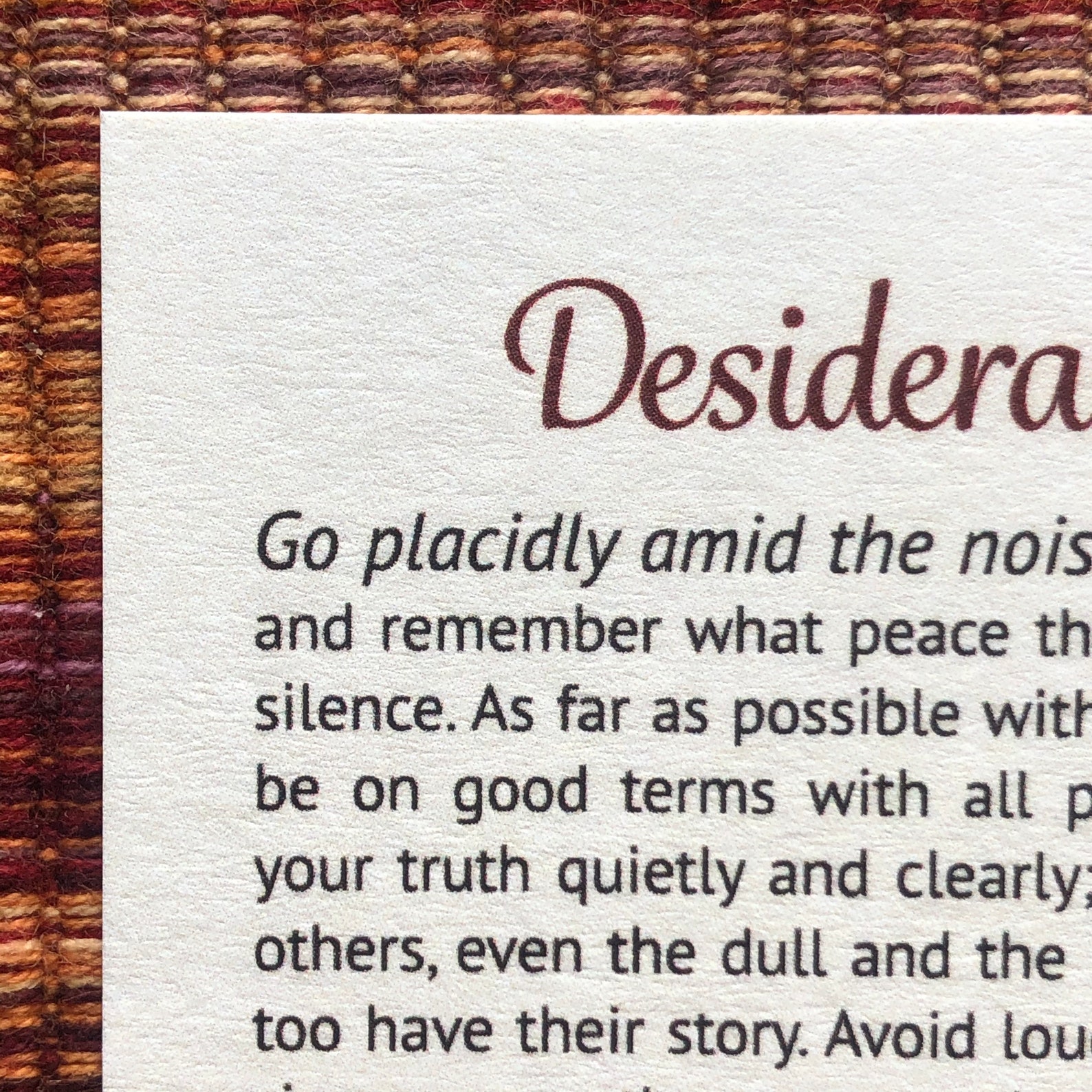 6 Desiderata Pocket Cards | Desiderata Wallet Cards | Desiderata Cards ...