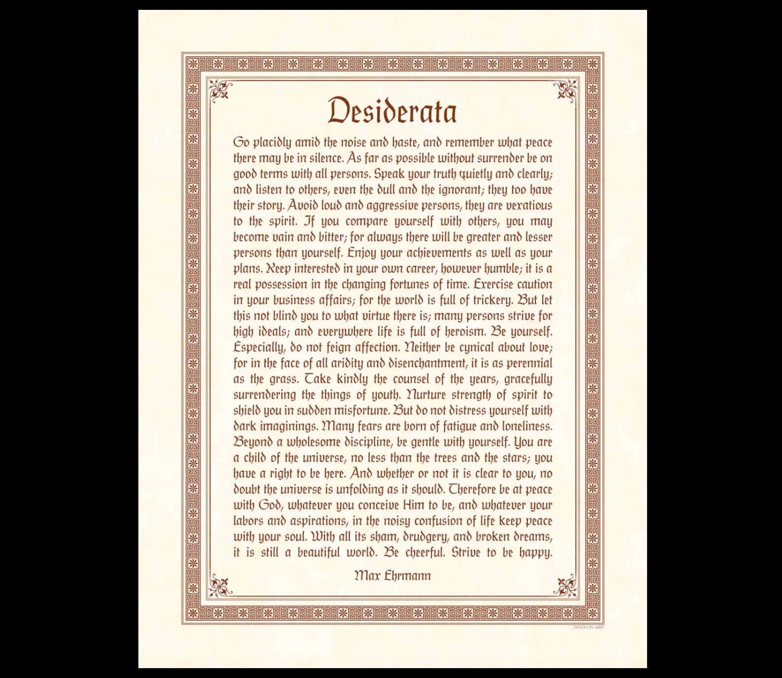 Desiderata Printable | Desiderata Poem | Desiderata Print | Desiderata ...