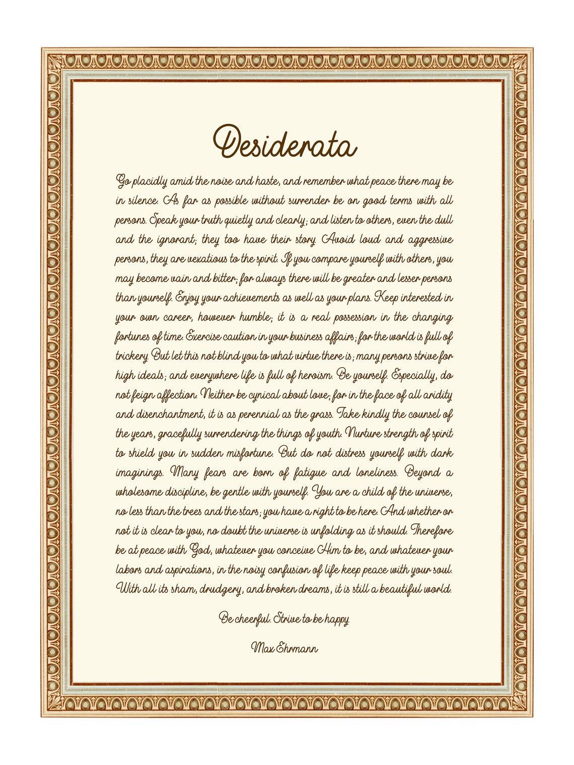 Desiderata Printable | Desiderata Print | Desiderata Poster ...