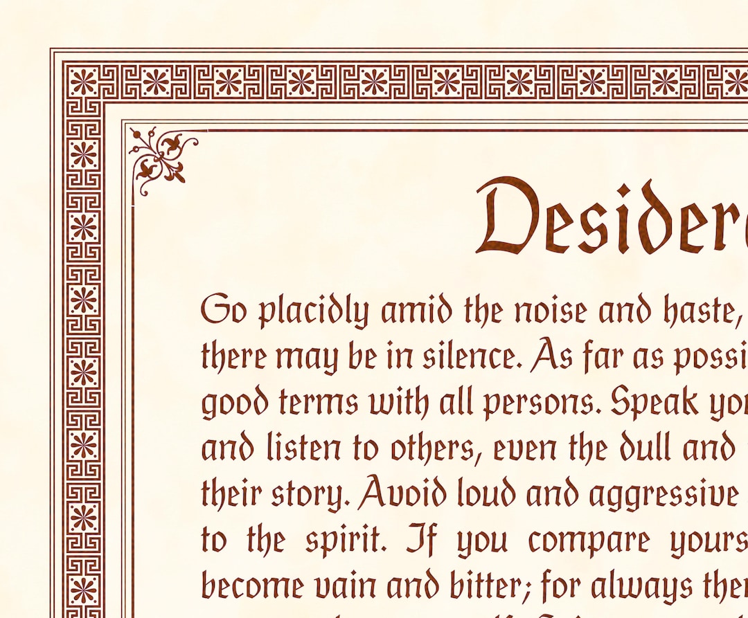 Desiderata Printable | Desiderata Poem | Desiderata Print | Desiderata ...