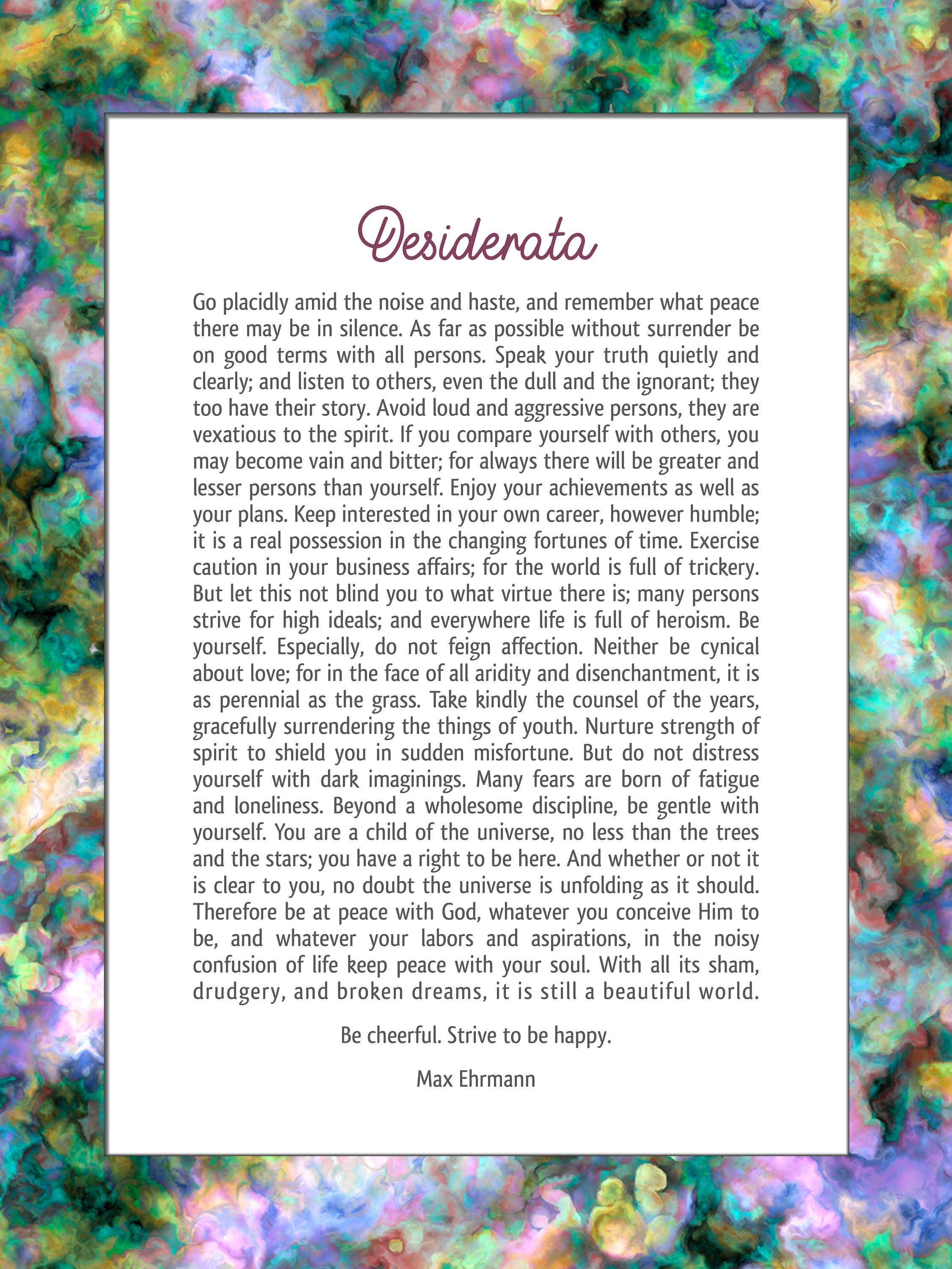 Desiderata Printable | Desiderata Print | Desiderata Poster ...