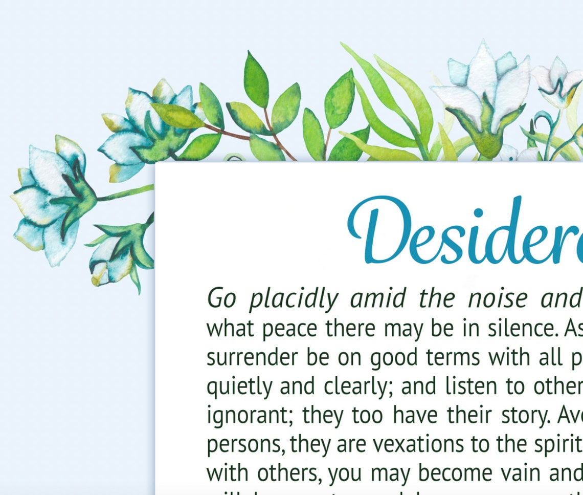 Desiderata Printable | Desiderata Print | Desiderata Poster ...