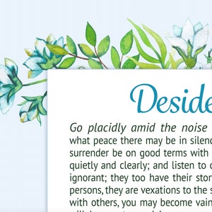 Desiderata Printable | Desiderata Print | Desiderata Poster ...