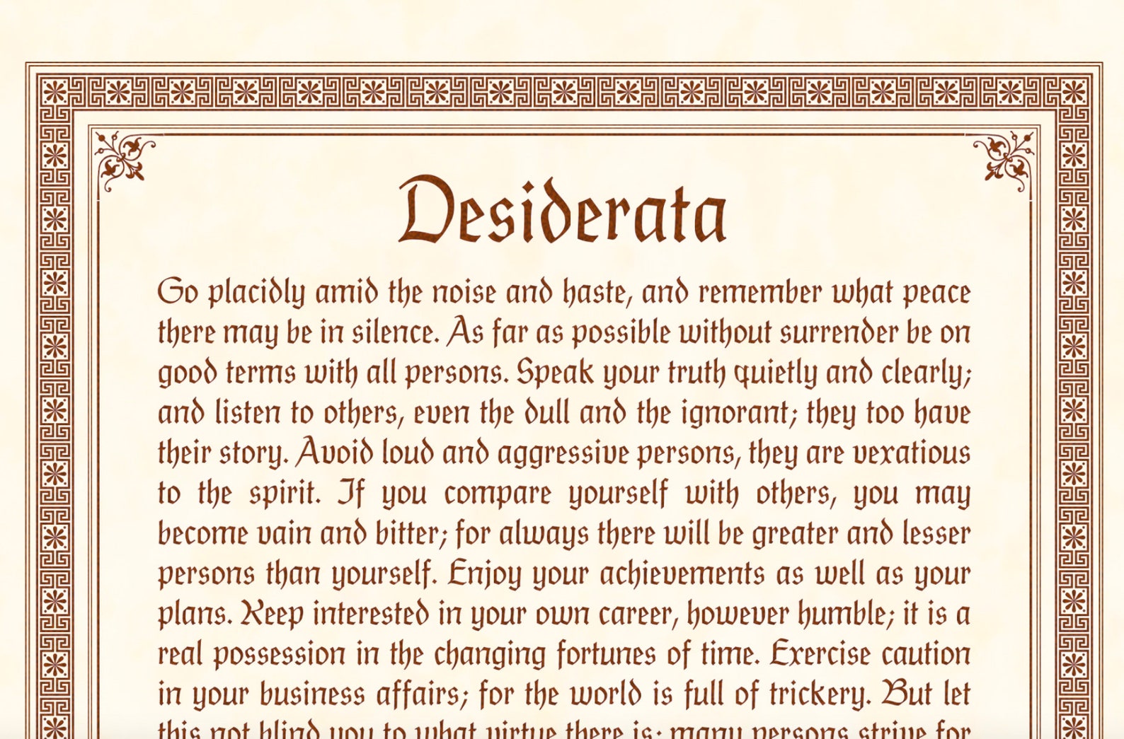 Desiderata Printable | Desiderata Poem | Desiderata Print | Desiderata ...