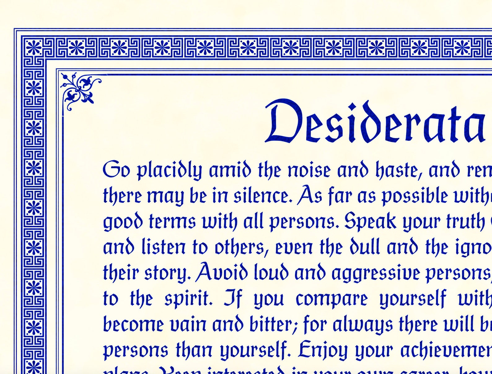 Desiderata Printable | Desiderata Poem | Desiderata Print | Desiderata ...
