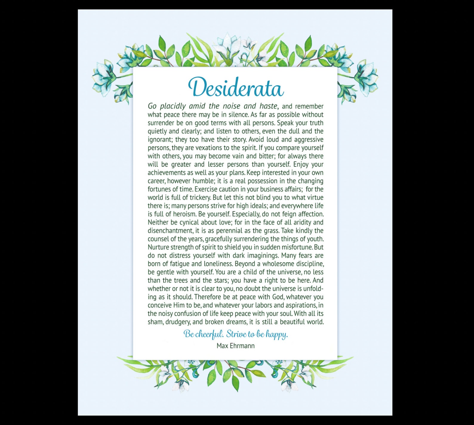 Desiderata Printable | Desiderata Print | Desiderata Poster ...