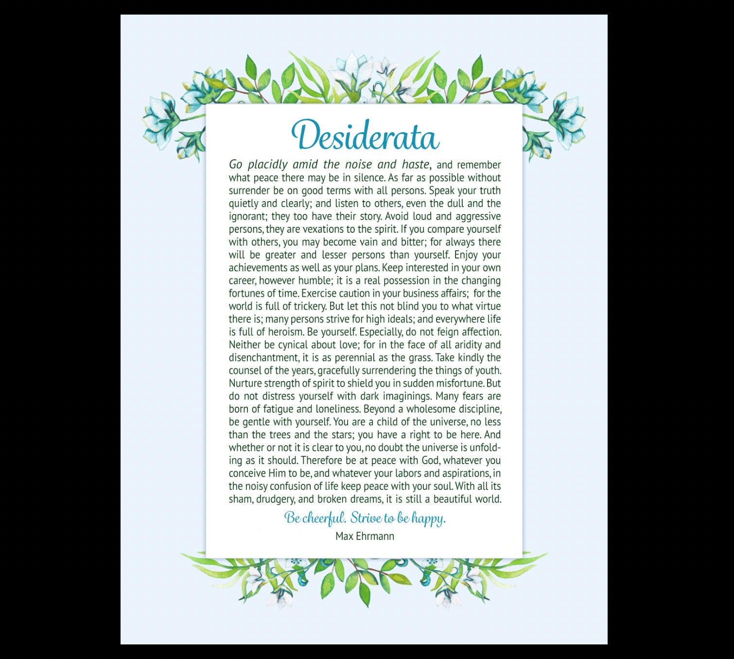 Desiderata Printable | Desiderata Print | Desiderata Poster ...