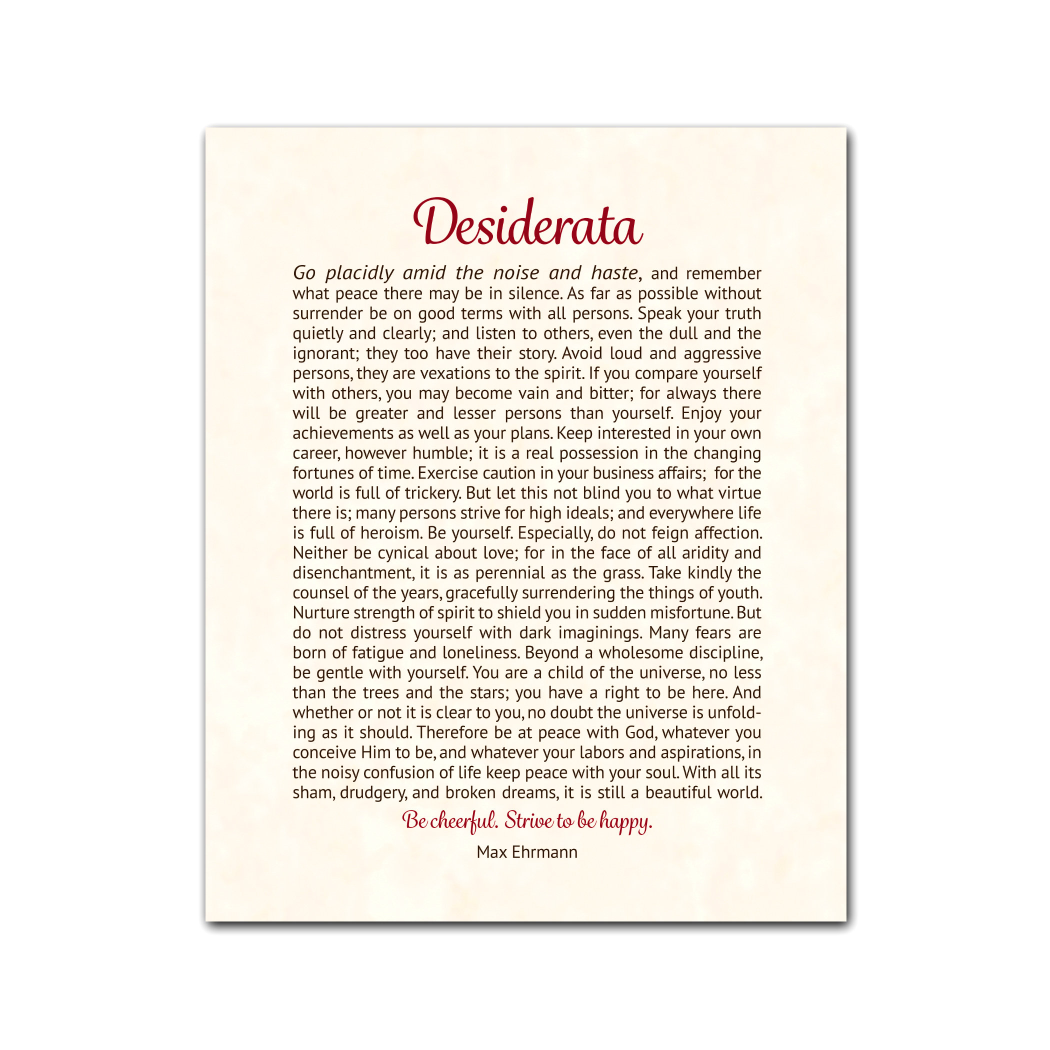 Desiderata Imprimible / Desiderata Poema / Desiderata Print / - Etsy México