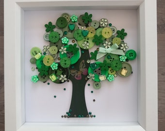 Tree Button Box Frame - Etsy UK