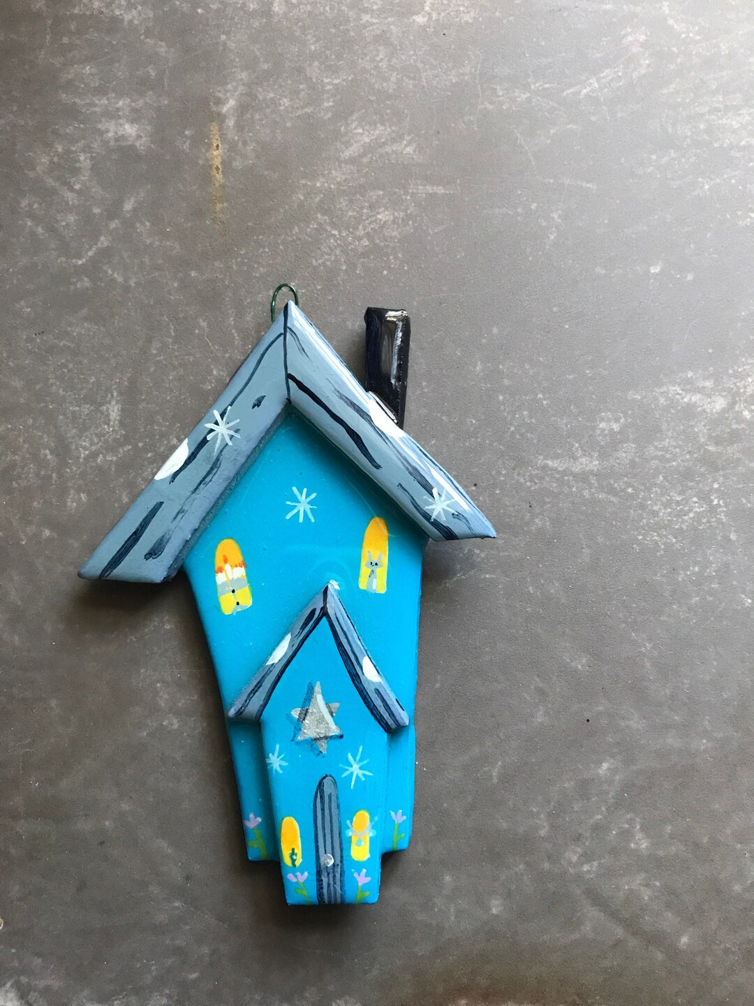 Personalized Hanukkah House Ornament: Coastal Blue - Etsy