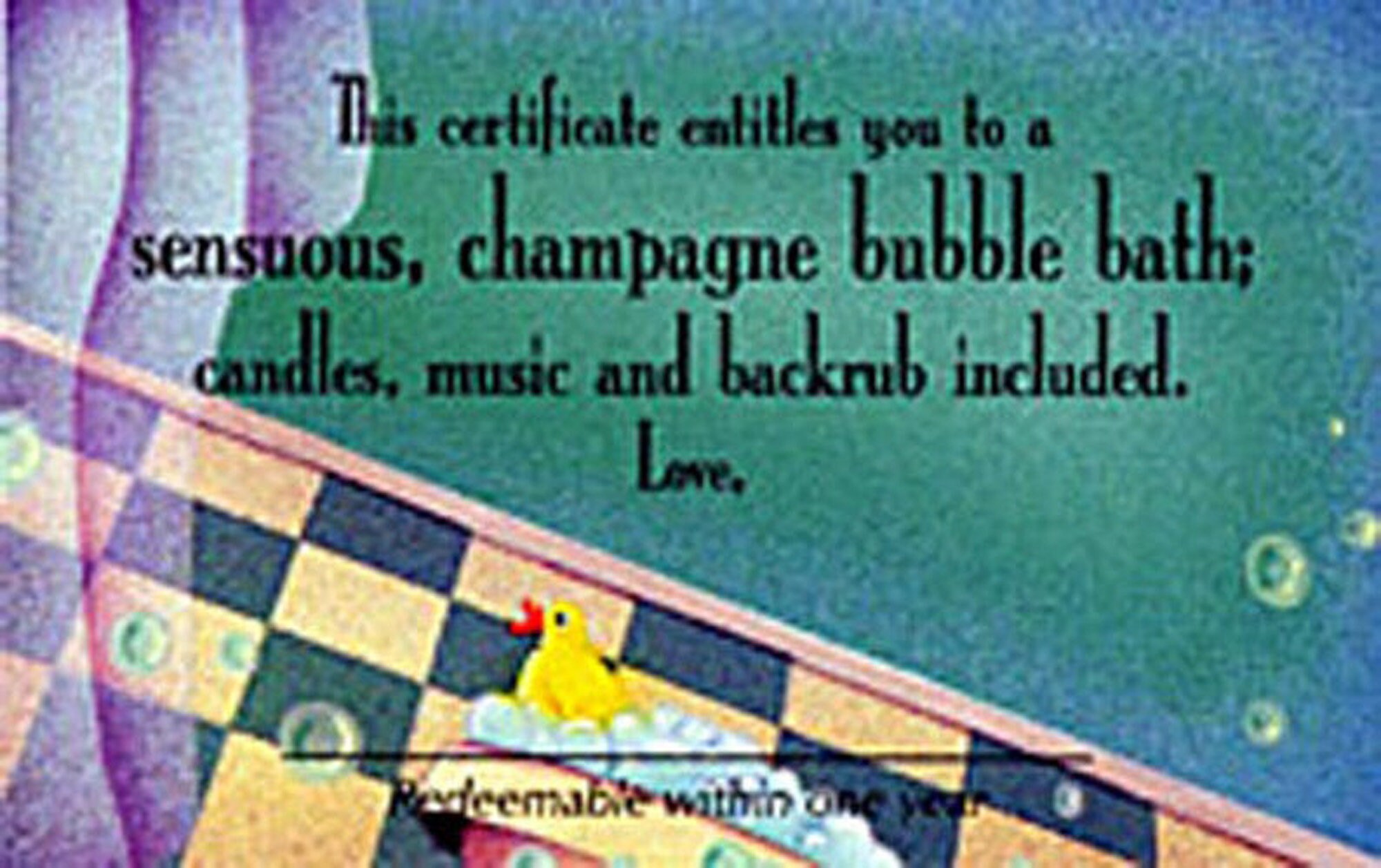 Champagne Bubble Bath Gift Card: Romantic Love Certificate - Etsy