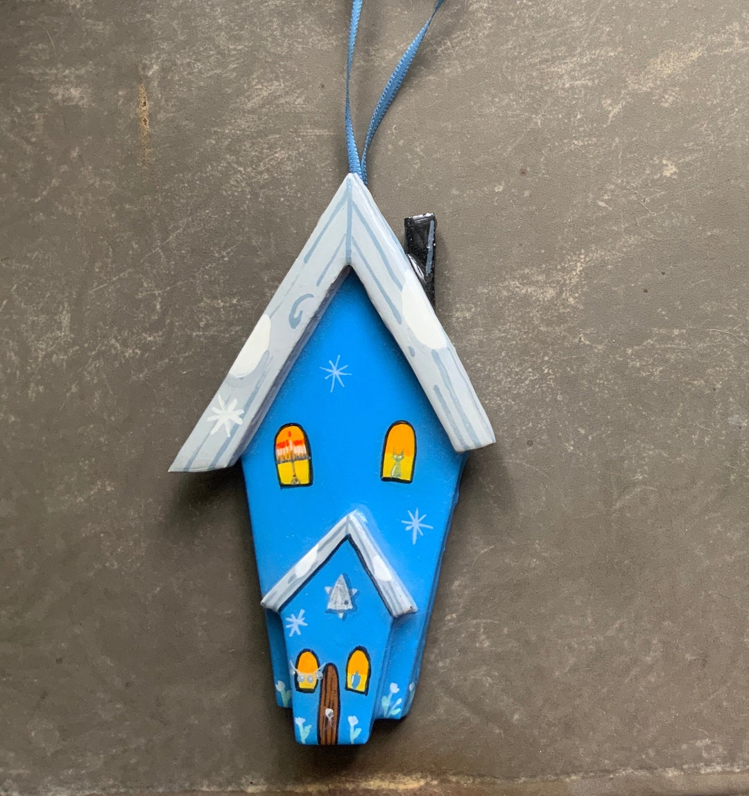 Handmade Hanukkah House Ornament | Coastal Blue - Etsy